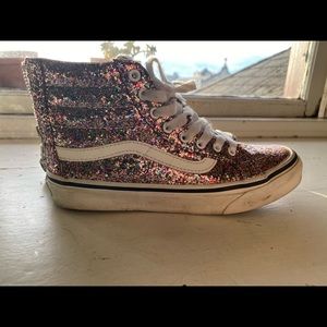 Vans | Shoes | Vans Sk8hi Chunky Pink Glitter Shoes | Poshmark